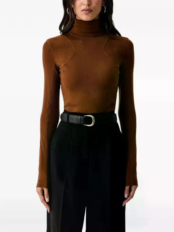 Elisabetta Franchi Panelled Long-sleeve Top - Brown