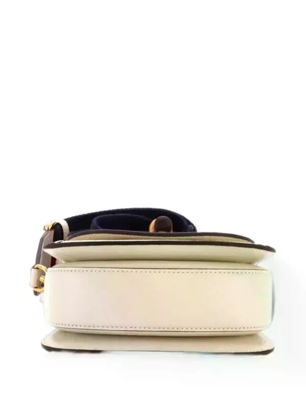 Gucci Bamboo 1947 Top Handle Bag Jumbo Gg Canvas Mini Crossbody Bag - Neutrals