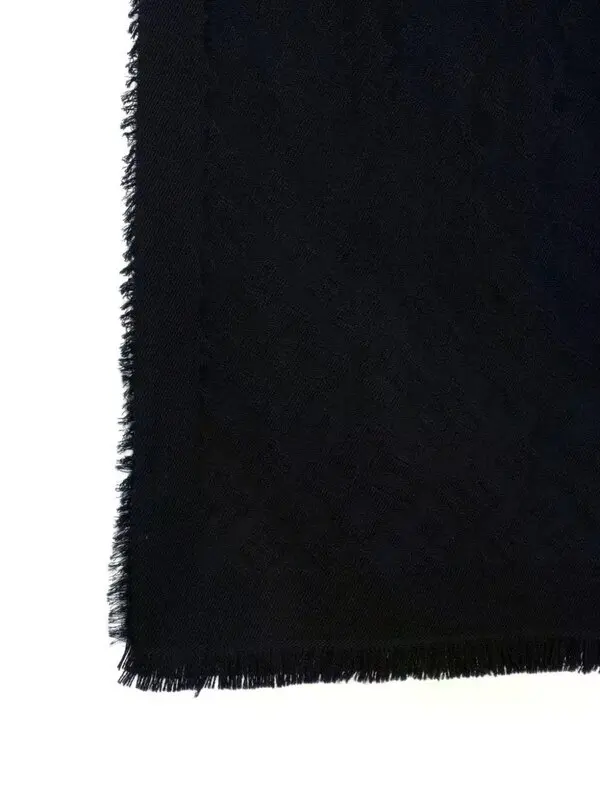 Tagliatore Jacquard-logo Frayed Scarf