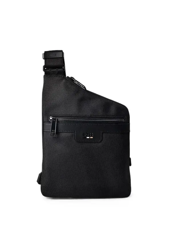 BOSS Logo Patch Shoulder Bag - Black