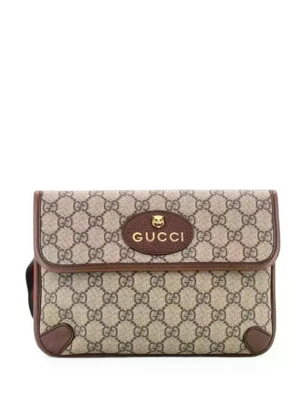 Gucci Neo Vintage Flap Gg Coated Canvas Belt Bag - Brown