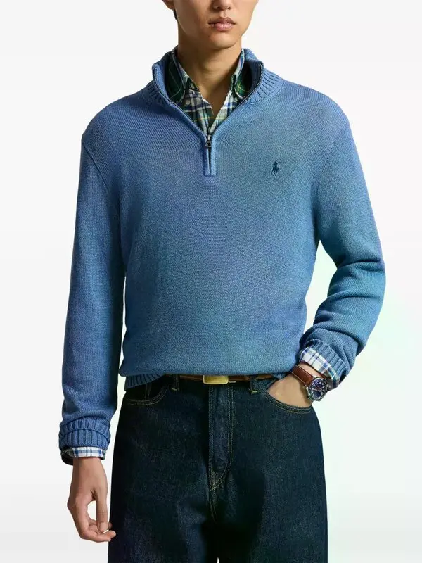 Polo Ralph Lauren Quarter-zip Cotton Mockneck Jumper