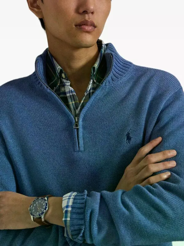 Polo Ralph Lauren Quarter-zip Cotton Mockneck Jumper