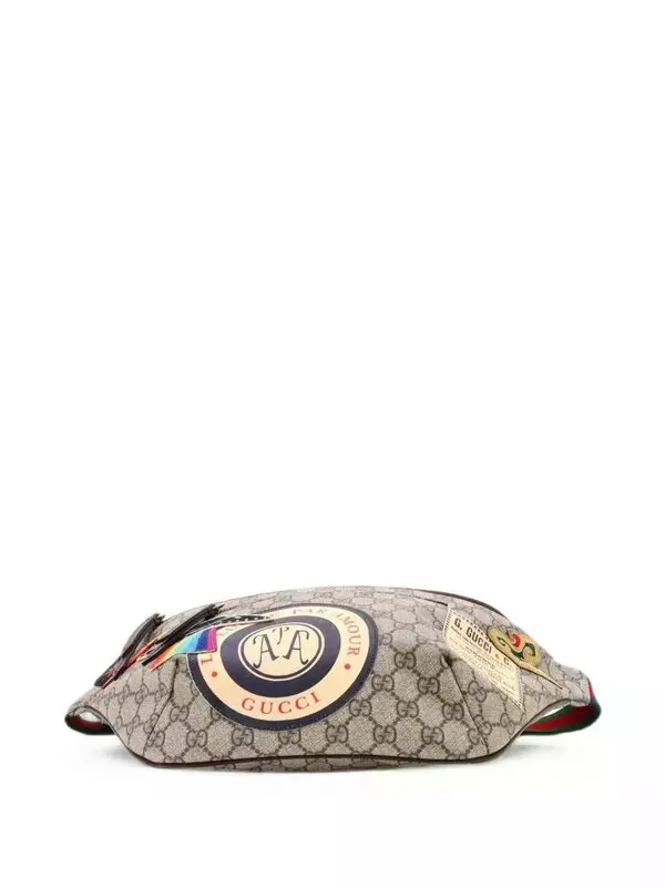 Gucci Courrier Zip Gg Coated Canvas With Applique Belt Bag - Brown