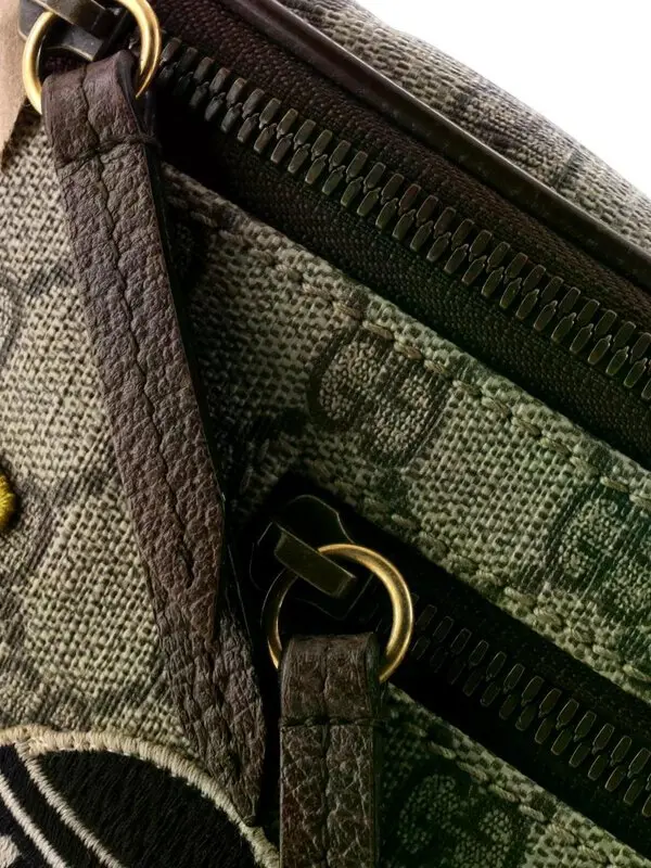 Gucci Courrier Zip Gg Coated Canvas With Applique Belt Bag