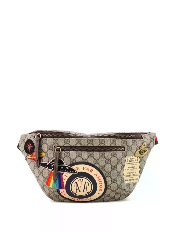 Gucci Courrier Zip Gg Coated Canvas Belt Bag - Brown