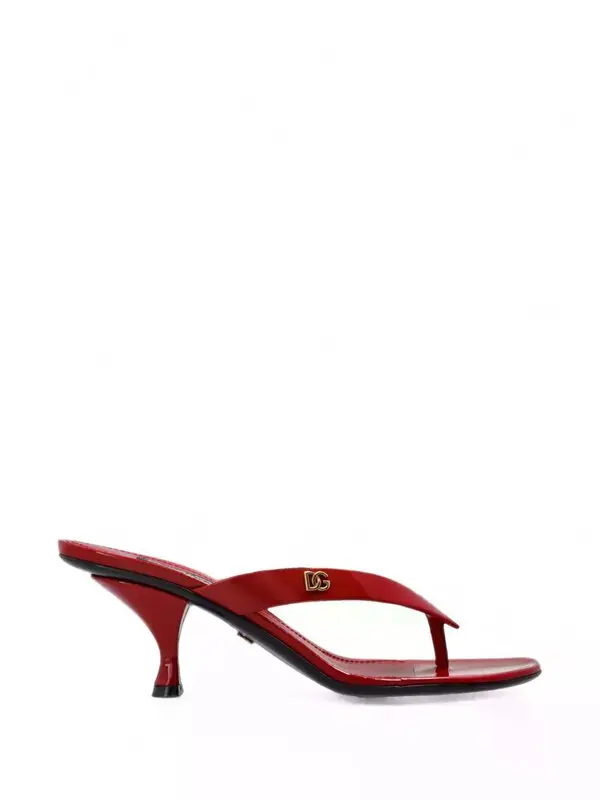 Dolce & Gabbana Dg Logo Patent Leather Sandals - Red