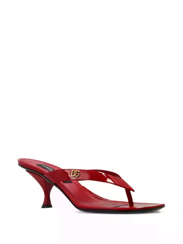 Dolce & Gabbana Dg Logo Patent Leather Sandals