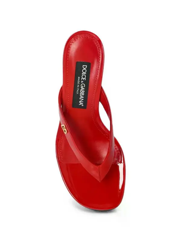Dolce & Gabbana Dg Logo Patent Leather Sandals