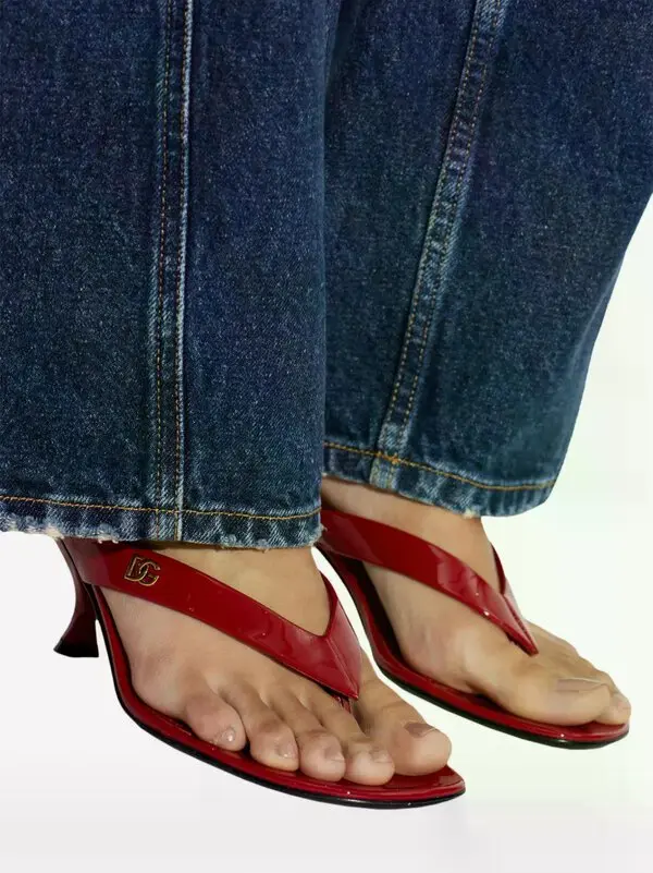 Dolce & Gabbana Dg Logo Patent Leather Sandals
