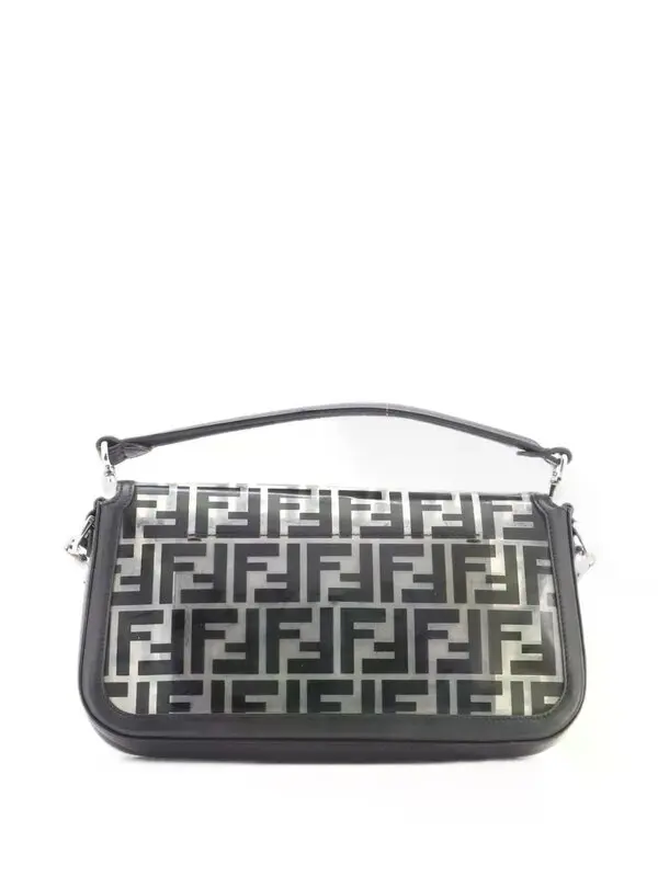 Fendi Baguette Nm Bag Zucca Pu Medium Shoulder Bag - Black