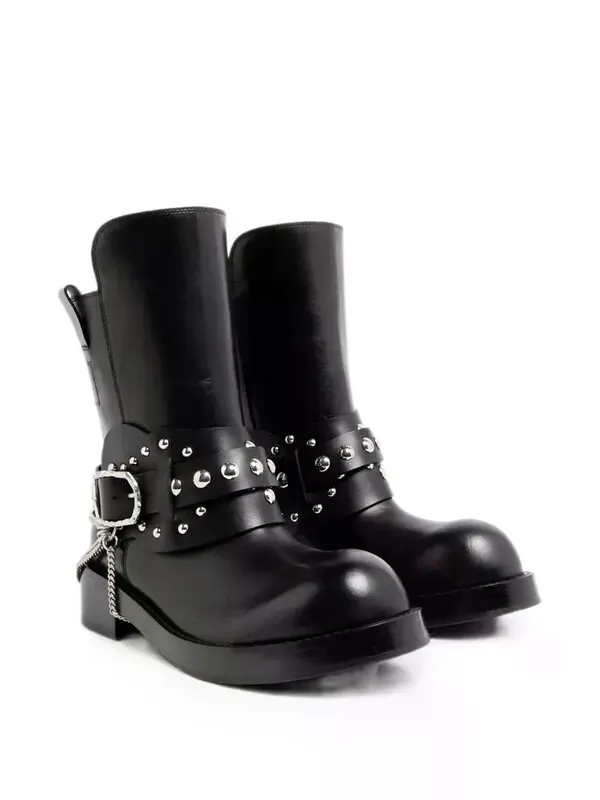 ANN DEMEULEMEESTER Boa Stud-embellished Ankle Boots - Black