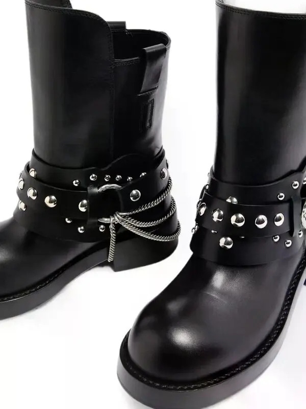 ANN DEMEULEMEESTER Boa Stud-embellished Ankle Boots
