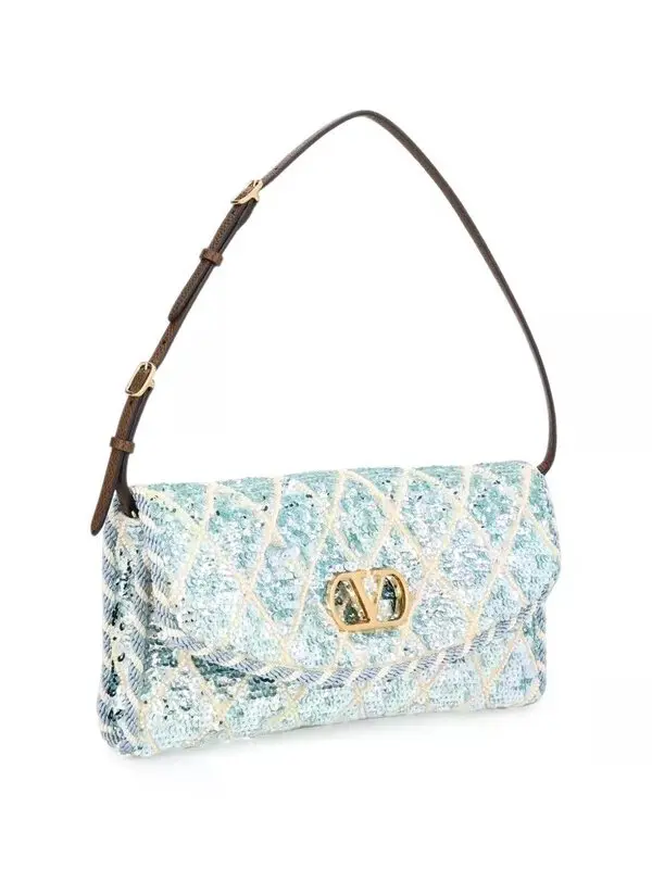 Valentino Garavani Devain Small Shoulder Bag With Rhombelle Embroidery