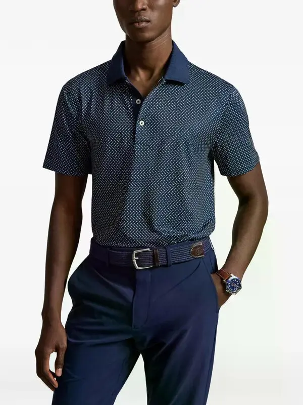 Rlx Ralph Lauren Geometric-print Polo Shirt