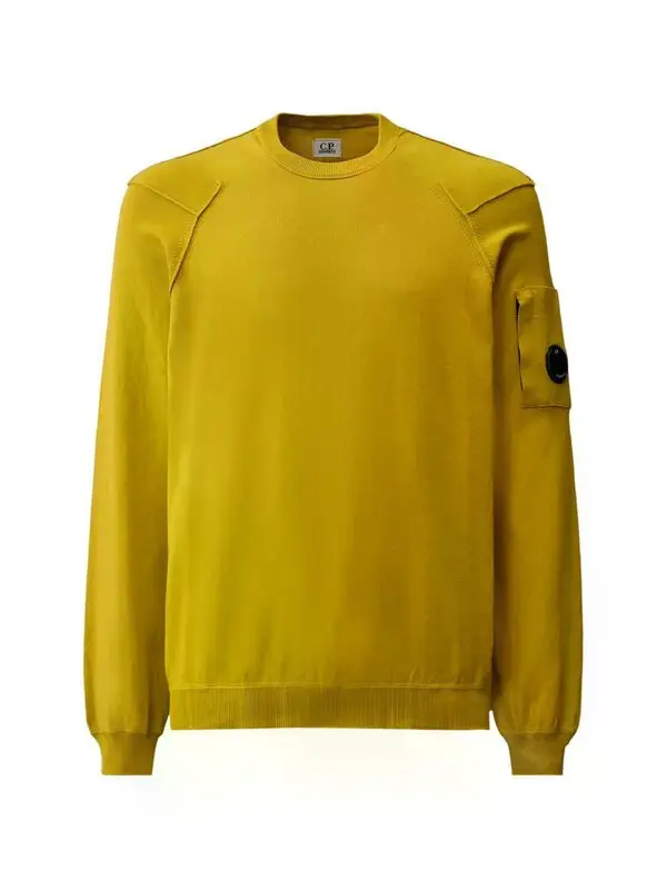 C.P. COMPANY Cotton Sea Island Crewneck Lens-knit - Yellow