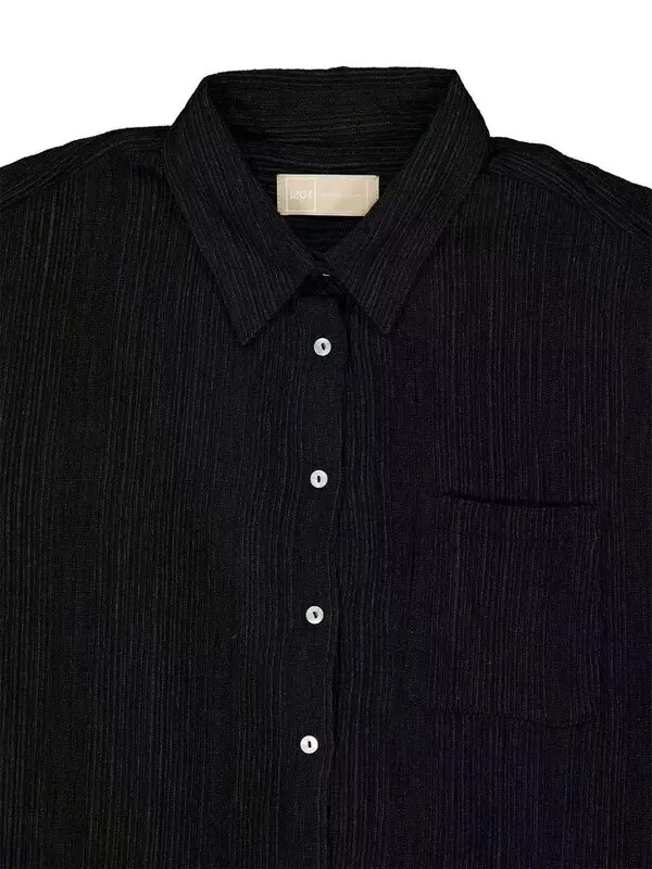 120% Lino Crinkled-finish Chest-pocket Shirt
