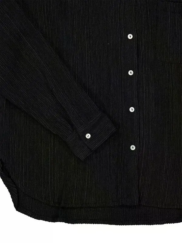 120% Lino Crinkled-finish Chest-pocket Shirt