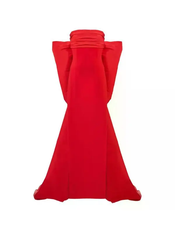 Carolina Herrera Silk Bow-train Column Gown - Red
