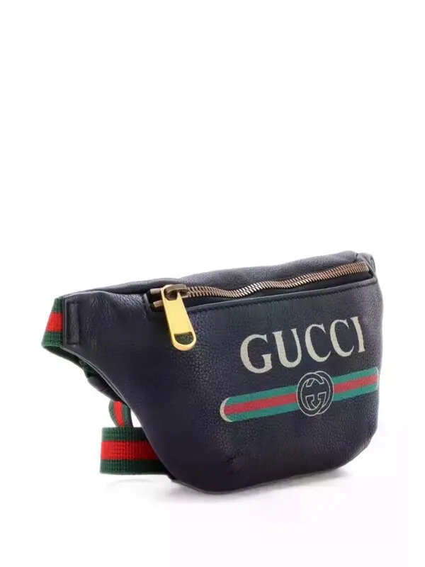 Gucci Logo Printed Leather Belt Bag