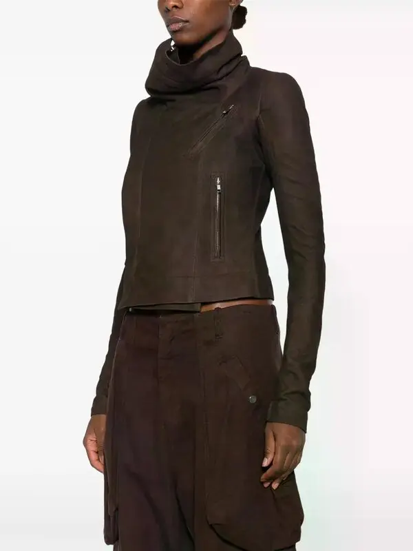 Rick Owens Funnel Neck Jacket - Brown