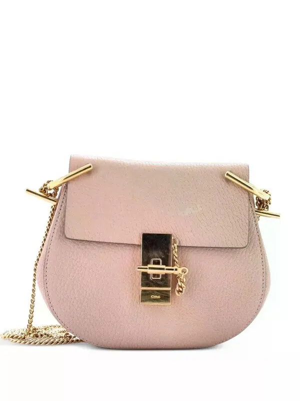 Chloé Drew Leather Mini Crossbody Bag - Pink