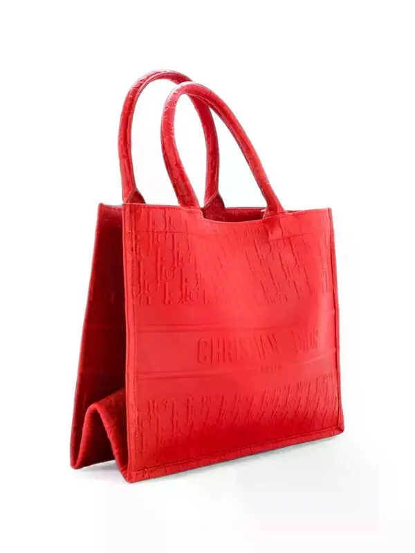 Dior Book Oblique Embossed Calfskin Medium Tote Bag