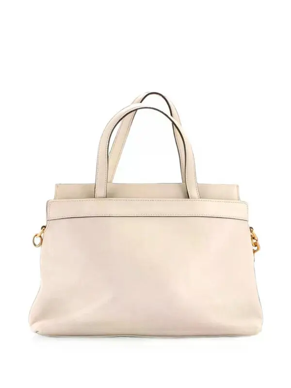 Gucci Linea Matisse Interlocking G Top Handle Leather Small Tote Bag - White