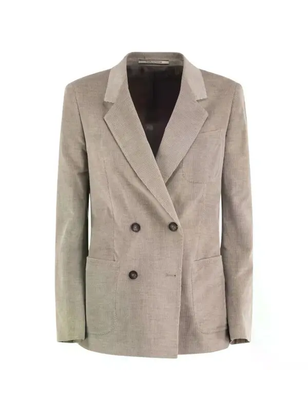 Tagliatore Double-breasted Ribbed-texture Suit Jacket