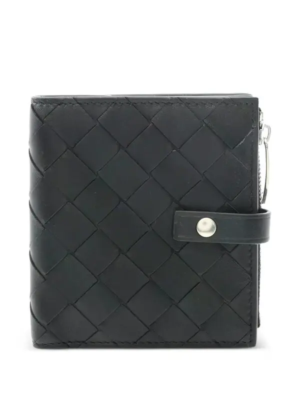 Bottega Veneta 2020s Intrecciato Bi-fold Wallet - Black