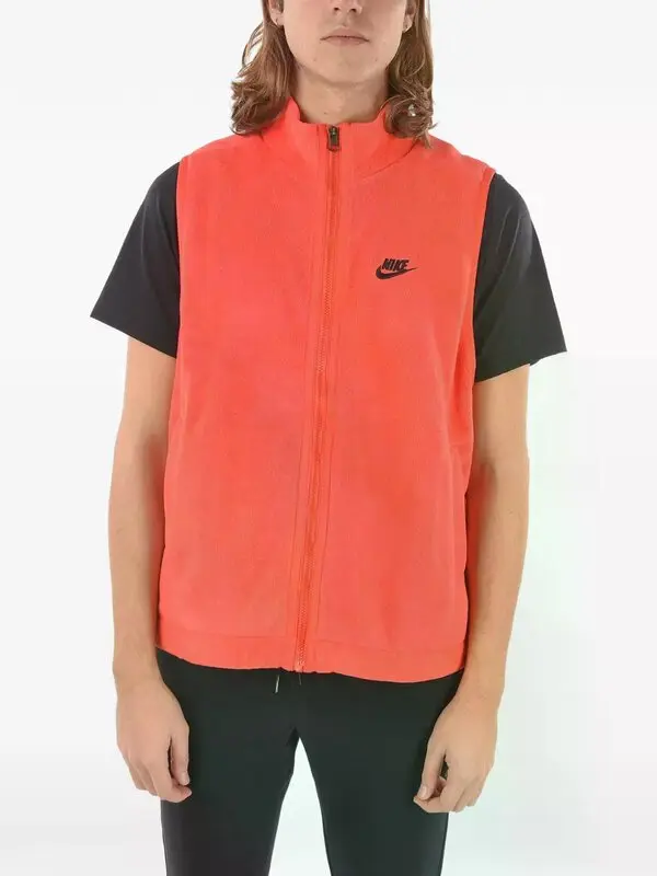 Nike Logo-embroidered Fleece Jacket - Orange