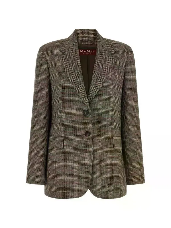 Max Mara Check-pattern Single-breasted Blazer - Brown