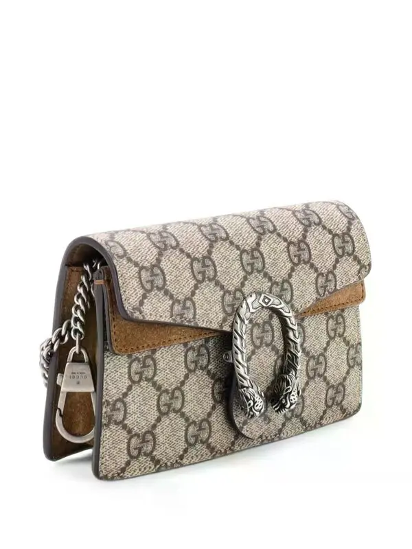 Gucci Dionysus Bag Gg Coated Canvas Super Mini Crossbody Bag - Brown