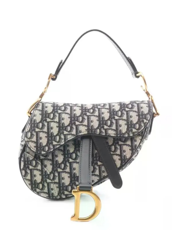 Dior 2010s Mini Oblique Saddle Shoulder Bag - Neutrals