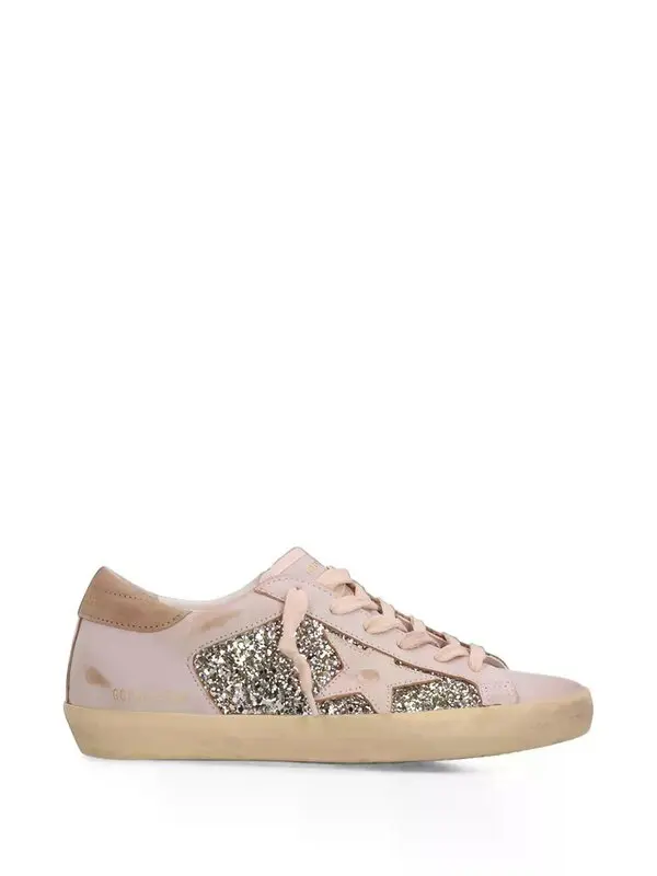 GOLDEN GOOSE Super-star Glitter-detail Sneakers - Neutrals