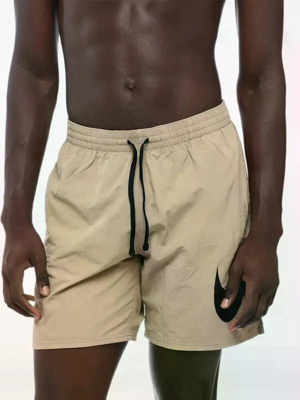 Nike Logo-print Drawstring Swim Shorts - Neutrals