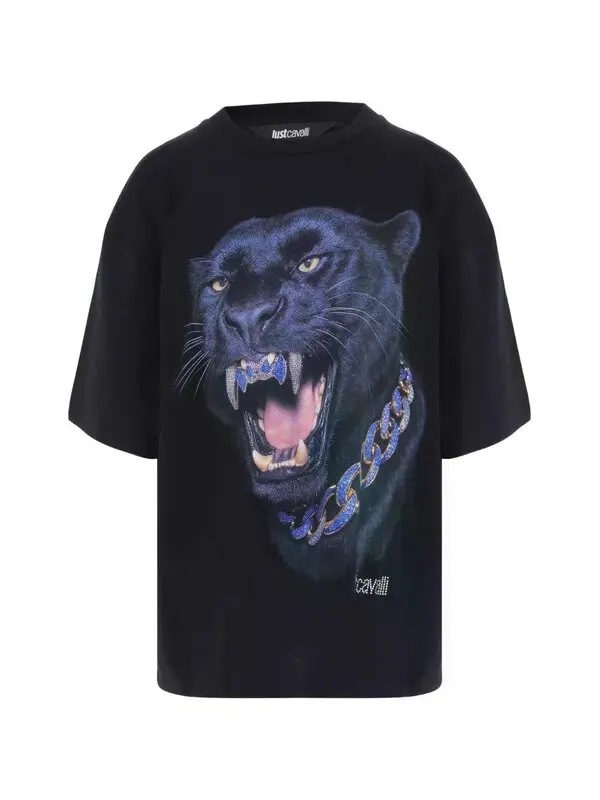 Just Cavalli Panther-print T-shirt - Black