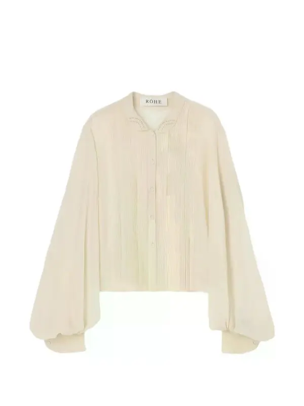 RÓHE Pleated Balloon-sleeve Shirt - Neutrals