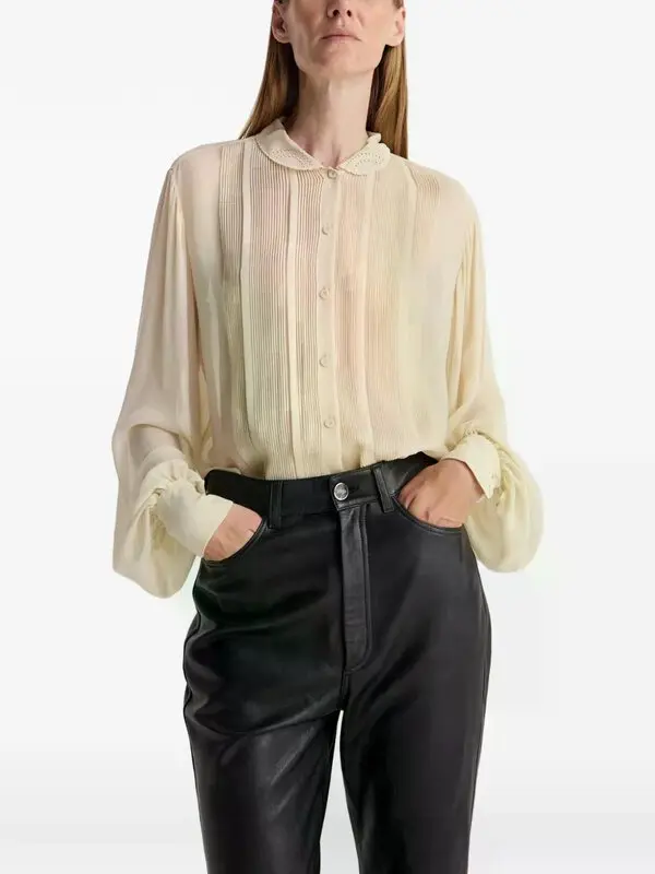 RÓHE Pleated Balloon Sleeve Shirt