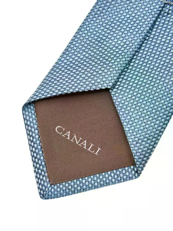 Canali Micro-pattern Neck Tie - Blue
