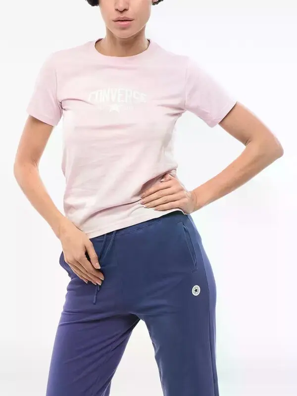 CONVERSE Logo Print Short Sleeve T-shirt - Pink