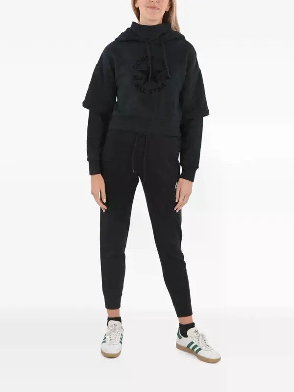 CONVERSE Logo-print Cropped Hoodie