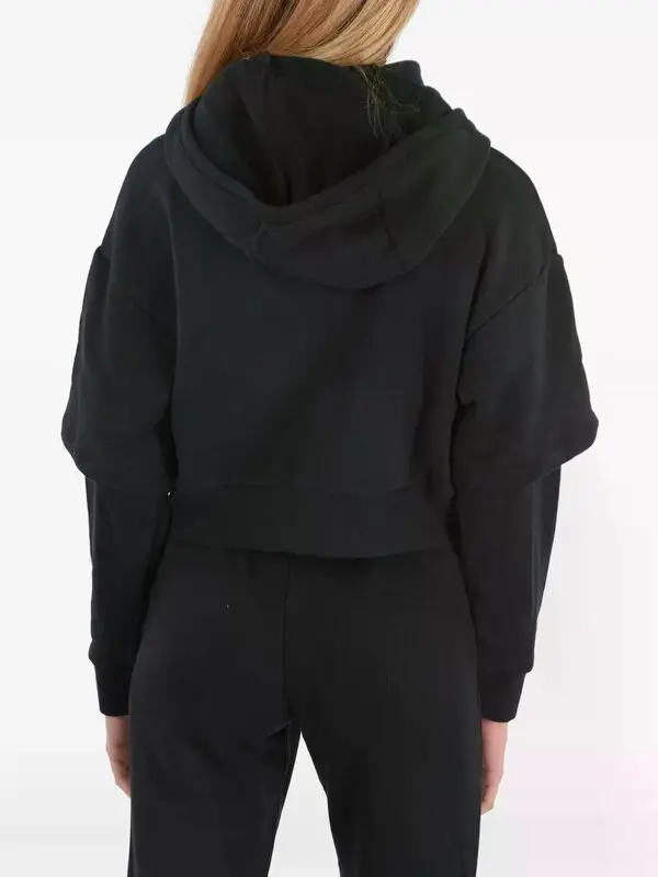 CONVERSE Logo-print Cropped Hoodie