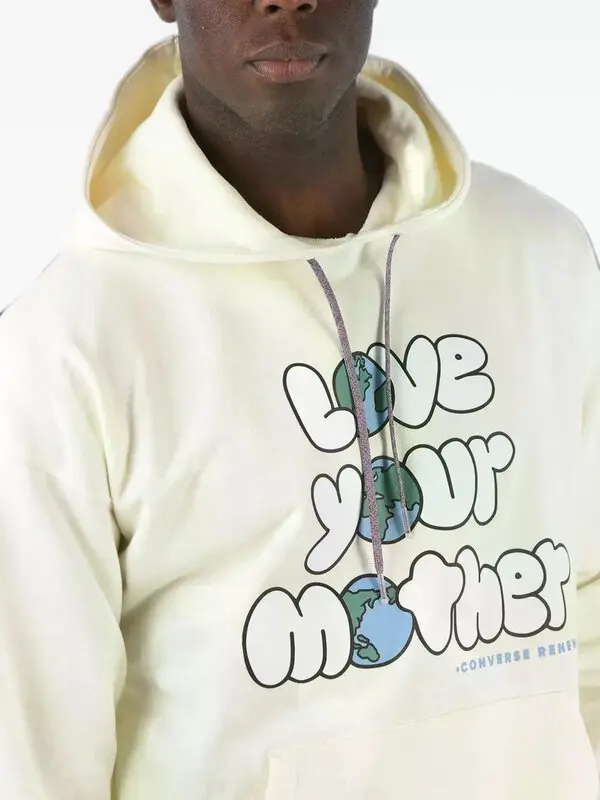 CONVERSE Logo-print Pouch-pocket Hoodie