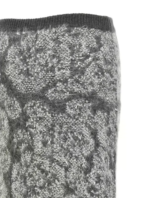 NUDE Jacquard-knit Midi Skirt