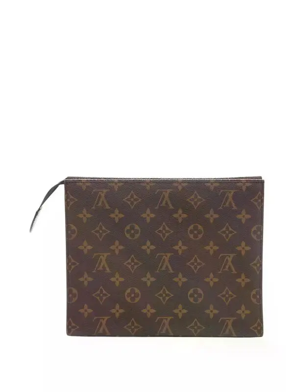 LOUIS VUITTON 2021-2026 Monogram Poche Toilette Clutch Bag - Brown