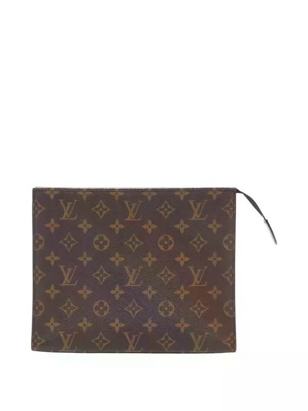LOUIS VUITTON Monogram Pochette Toilette Clutch Bag - Brown