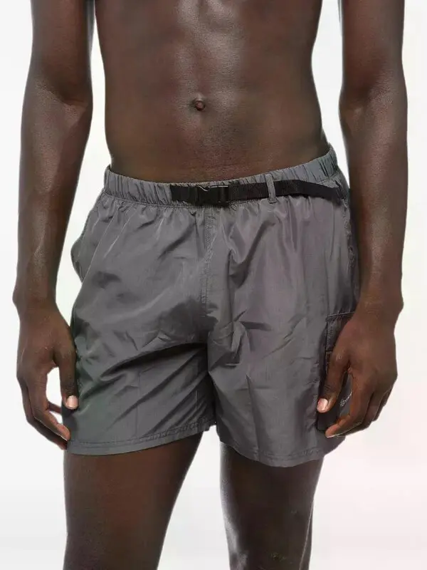 Nike Belted Logo-print Swim Trunks - Grey