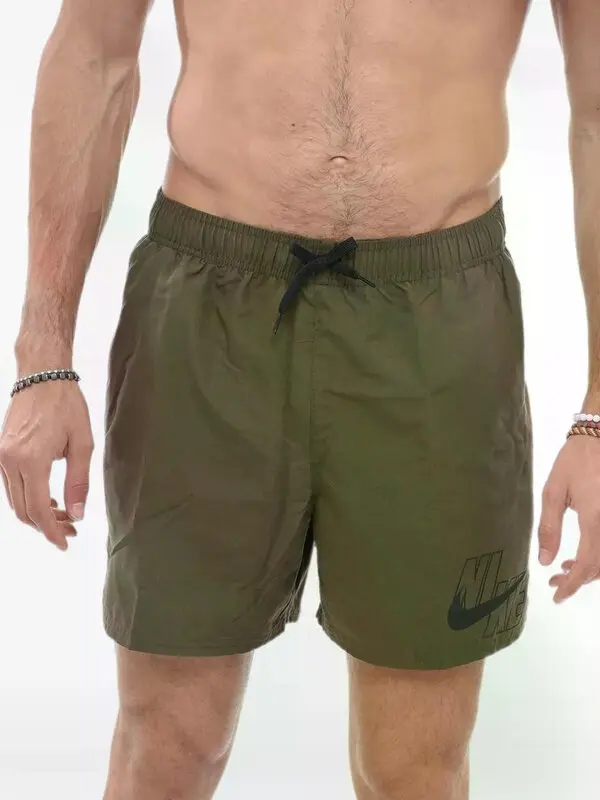 Nike Logo-print Drawstring Swim Shorts - Brown