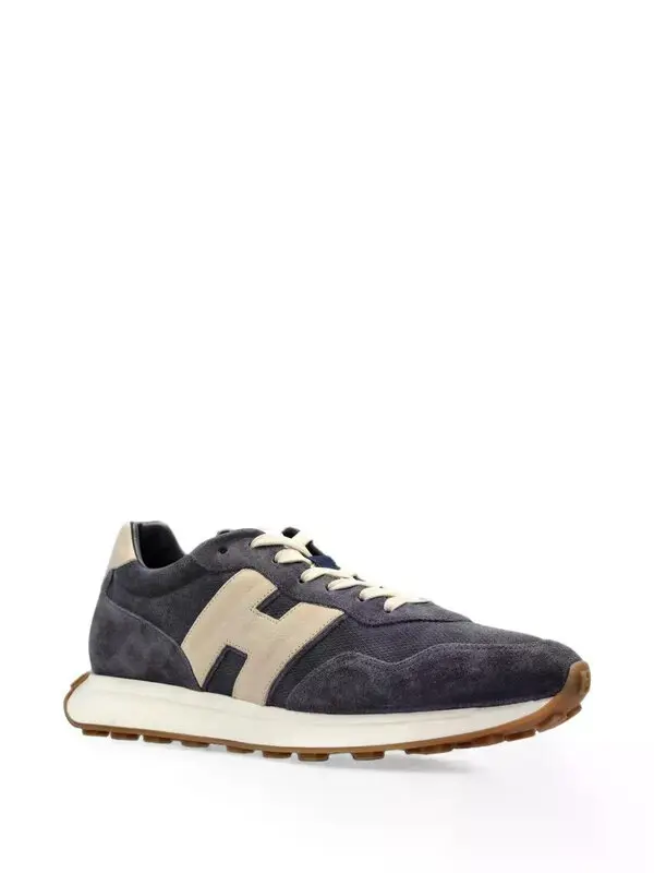 Hogan H601 Suede Paneled Sneakers - Grey